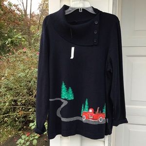 Talbots | Sweaters | Nwt Talbots Christmas Coming Home W Dog Presents ...